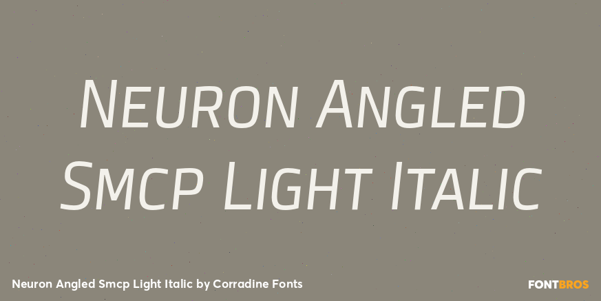 Neuron Angled Smcp Light Italic Font Style by Corradine Fonts | Font Bros