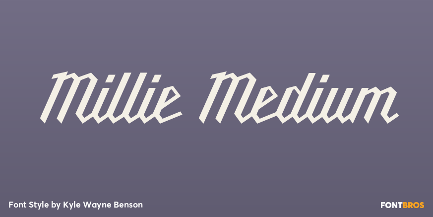 Millie Medium Font Style by Kyle Wayne Benson | Font Bros