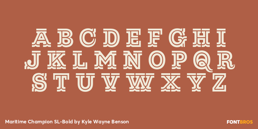 Maritime Champion SL-Bold Font Style by Kyle Wayne Benson | Font Bros