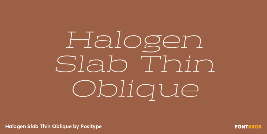 Halogen Slab Thin Oblique Font Style by Positype | Font Bros