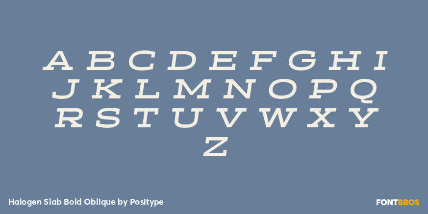Halogen Slab Bold Oblique Font Style by Positype | Font Bros