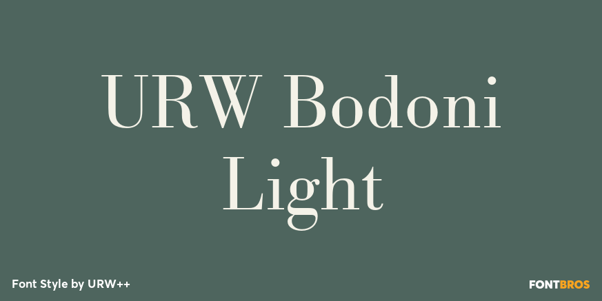 URW Bodoni Light Font Style by URW++ | Font Bros