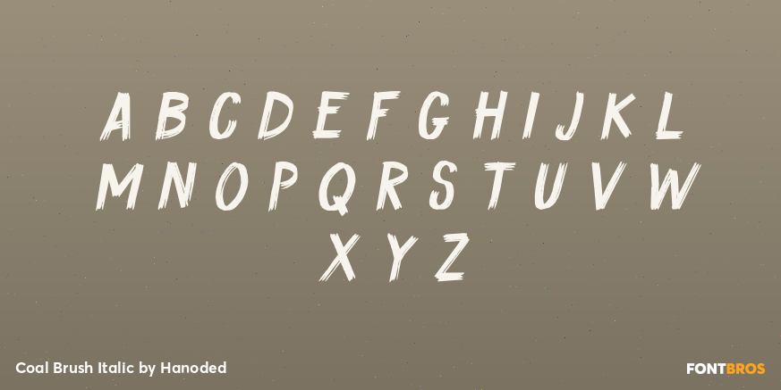 Coal Brush Italic Font Style by Hanoded | Font Bros
