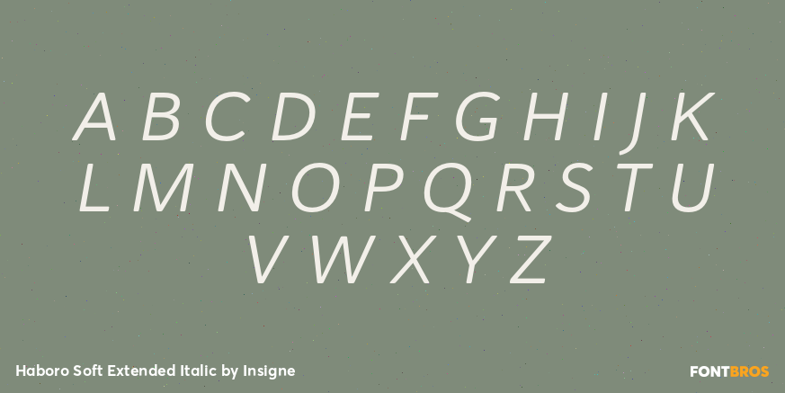Haboro Soft Extended Italic Font Style by Insigne | Font Bros