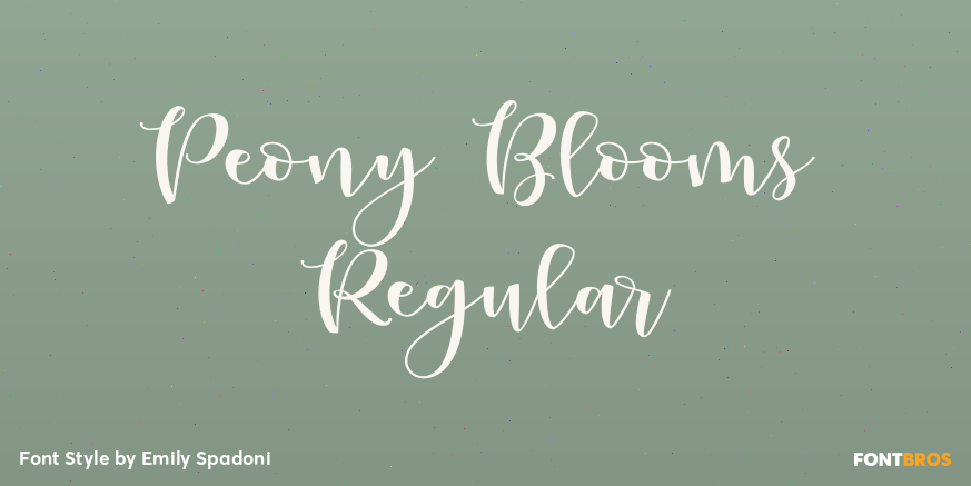 Peony Blooms Regular Font Style by Emily Spadoni | Font Bros