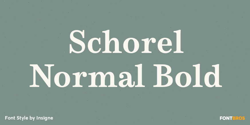 Schorel Normal Bold Font Style by Insigne | Font Bros