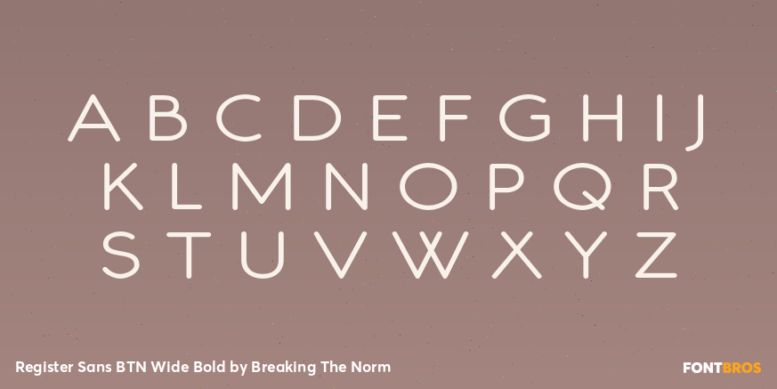 Register Sans BTN Wide Bold Font Style by Breaking The Norm | Font Bros