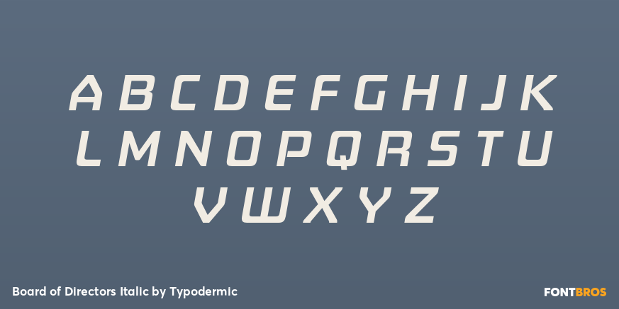 Board of Directors Italic Font Style by Typodermic | Font Bros