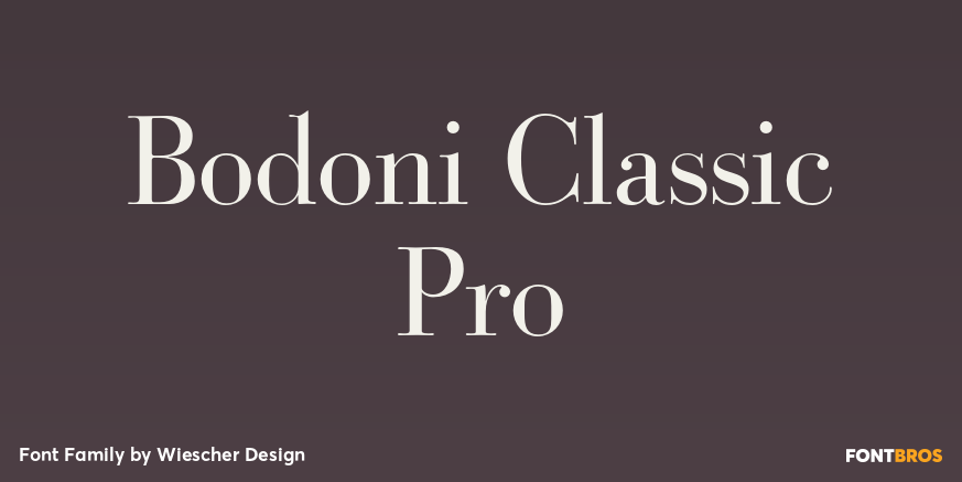 Bodoni Classic Pro Font Family by Wiescher Design | Font Bros