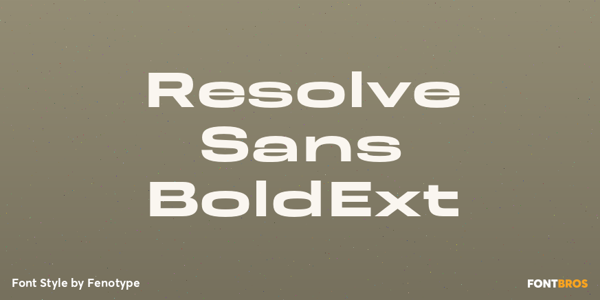 Resolve Sans BoldExt Font Style by Fenotype | Font Bros