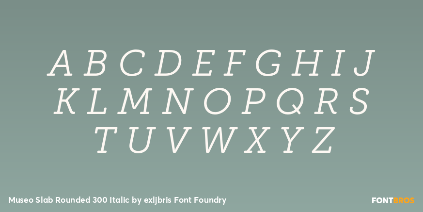 Museo Slab Rounded 300 Italic Font Style by exljbris Font Foundry ...