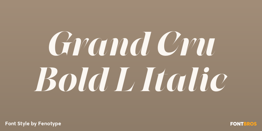 Grand Cru Bold L Italic Font Style by Fenotype | Font Bros