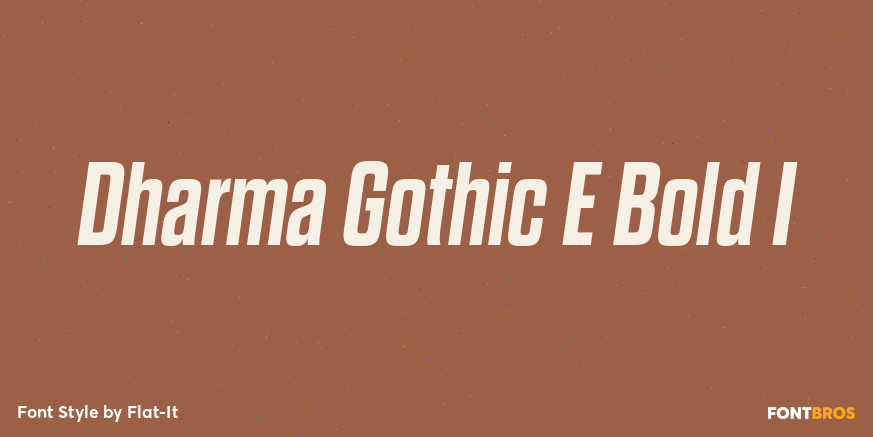 Dharma Gothic E Bold I Font Style by Flat-It | Font Bros