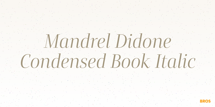 Mandrel Didone Condensed Book Italic Font Style by Insigne | Font Bros