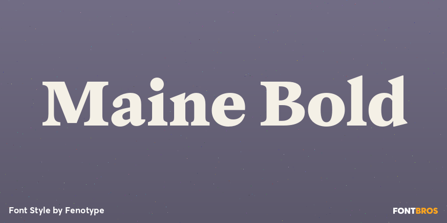 Maine Bold Font Style by Fenotype | Font Bros