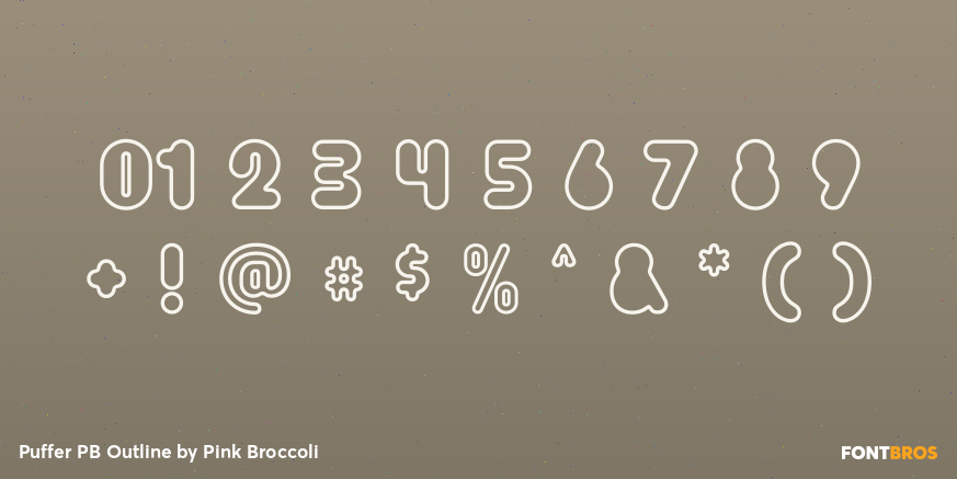 Puffer PB Outline Font Style by Pink Broccoli | Font Bros