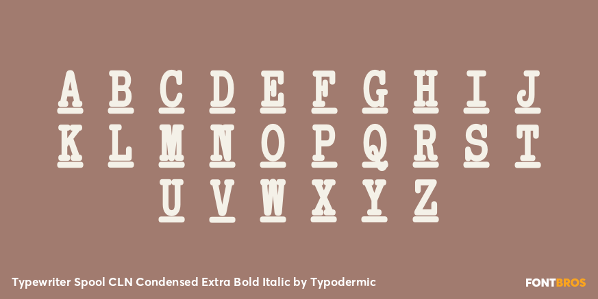 Typewriter Spool CLN Condensed Extra Bold Italic Font Style by ...