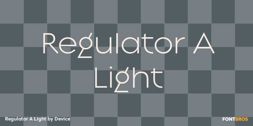 Regulator A Light Font Style by Device | Font Bros