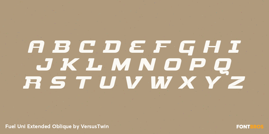 Fuel Uni Extended Oblique Font Style by VersusTwin | Font Bros
