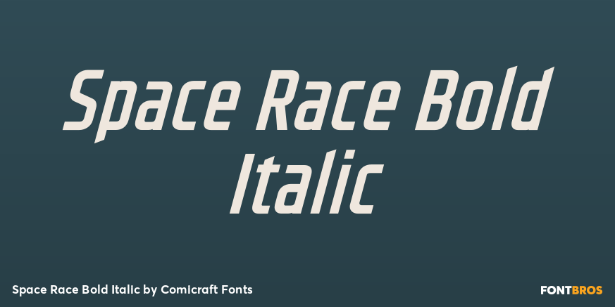 Space Race Bold Italic Font Style by Comicraft Fonts | Font Bros