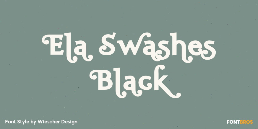 Ela Swashes Black Font Style by Wiescher Design | Font Bros