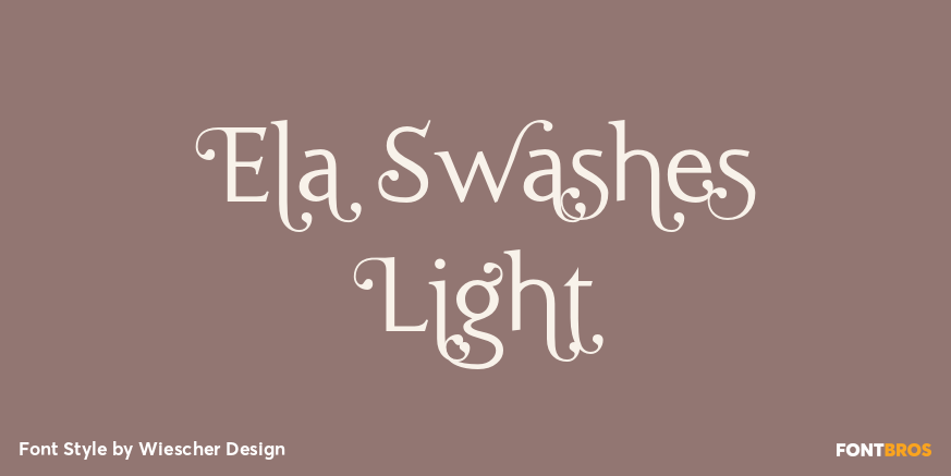 Ela Swashes Light Font Style by Wiescher Design | Font Bros