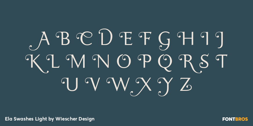 Ela Swashes Light Font Style by Wiescher Design | Font Bros