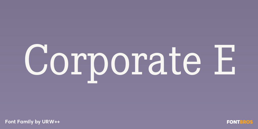 Corporate E Font Family by URW++ | Font Bros