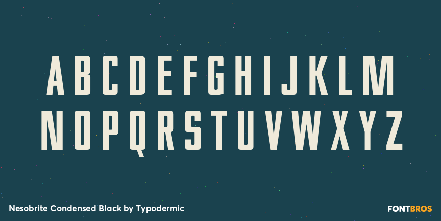 Nesobrite Condensed Black Font Style by Typodermic | Font Bros