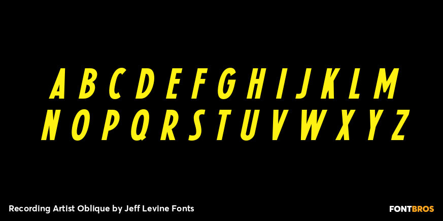 Recording Artist Oblique Font Style by Jeff Levine Fonts | Font Bros
