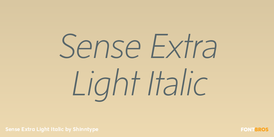 Sense Extra Light Italic Font Style by Shinntype | Font Bros