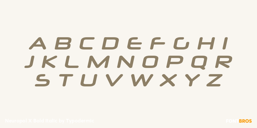 Neuropol X Bold Italic Font Style by Typodermic | Font Bros