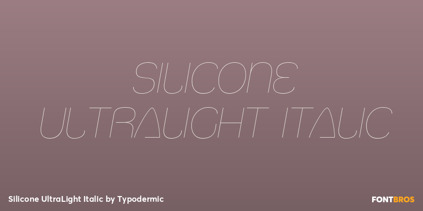 Silicone UltraLight Italic Font Style by Typodermic | Font Bros
