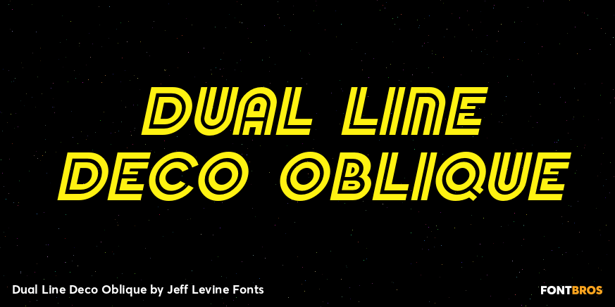 Dual Line Deco Oblique Font Style by Jeff Levine Fonts | Font Bros