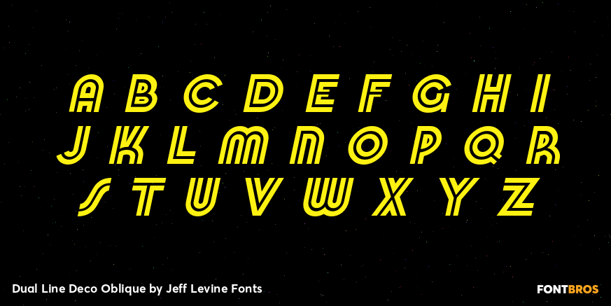 Dual Line Deco Oblique Font Style by Jeff Levine Fonts | Font Bros