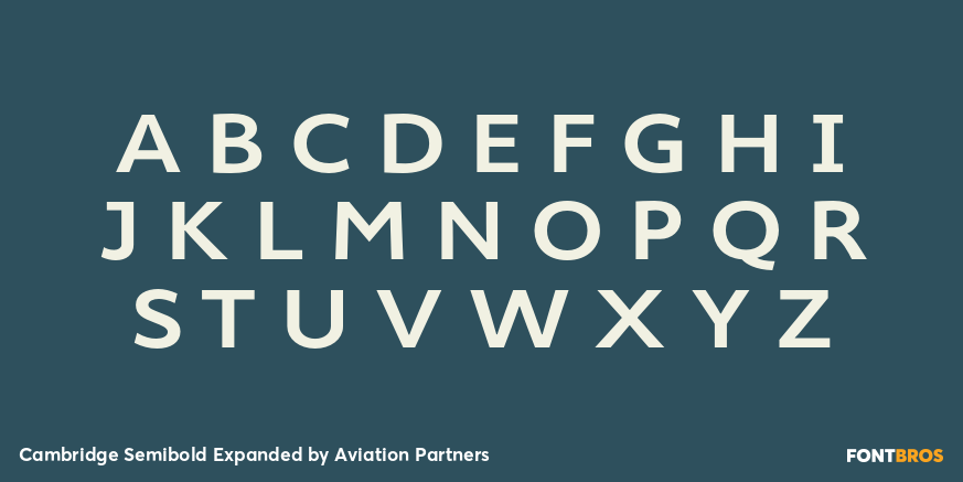 Cambridge Semibold Expanded Font Style by Aviation Partners | Font Bros