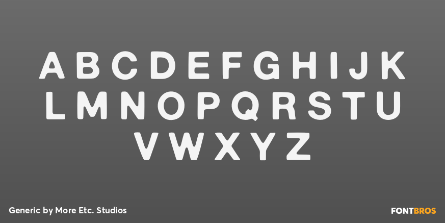 Generic Font Family by More Etc. Studios | Font Bros