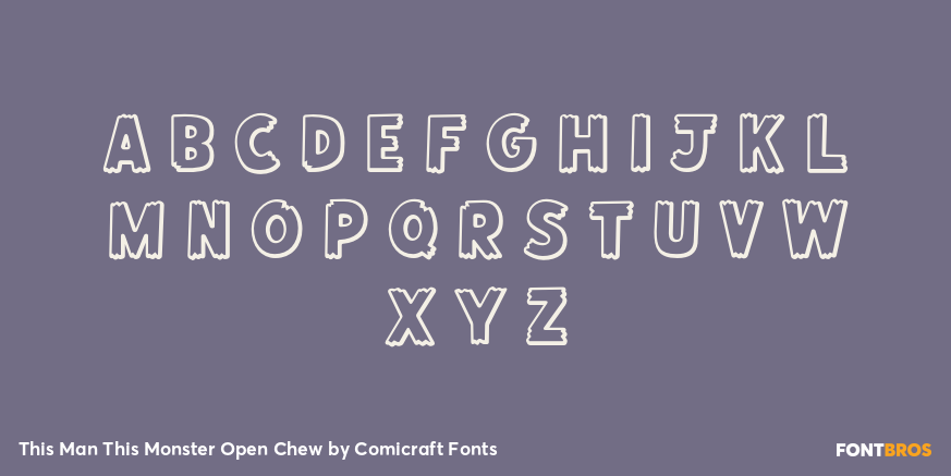 This Man This Monster Open Chew Font Style by Comicraft Fonts | Font Bros