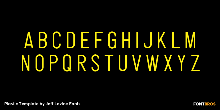 Plastic Template Font Family by Jeff Levine Fonts | Font Bros
