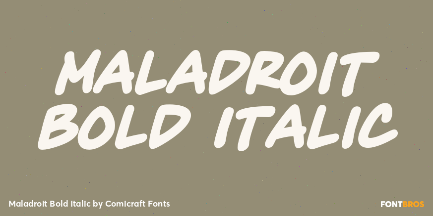 Maladroit Bold Italic Font Style by Comicraft Fonts | Font Bros