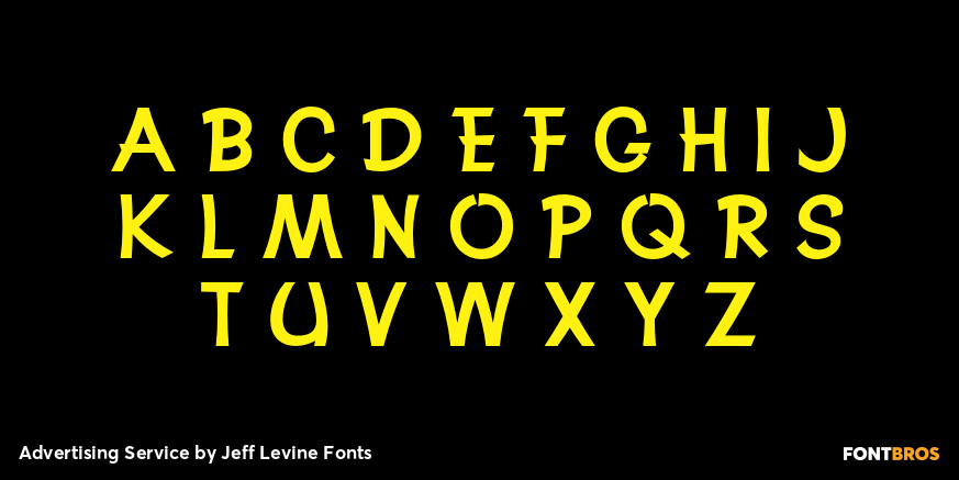 Advertising Service Font Family by Jeff Levine Fonts | Font Bros