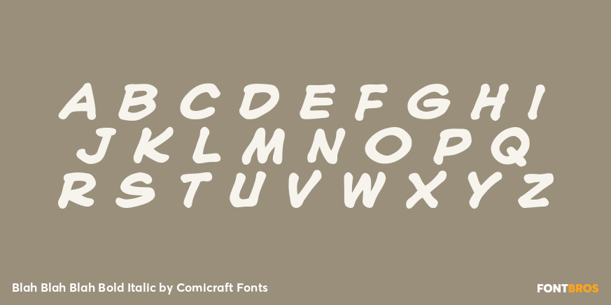 Blah Blah Blah Bold Italic Font Style by Comicraft Fonts | Font Bros