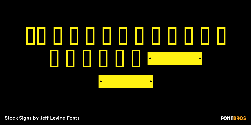 Stock Signs | Font Family by Jeff Levine Fonts
