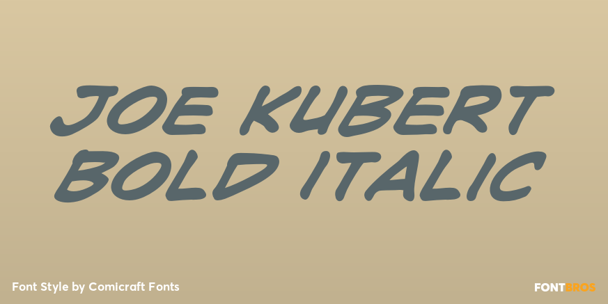 Joe Kubert Bold Italic Font Style by Comicraft Fonts | Font Bros