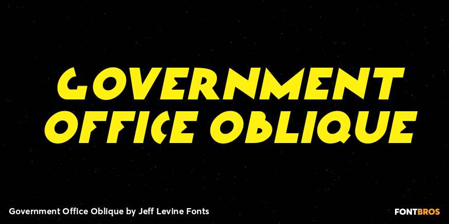 Government Office Oblique Font Style by Jeff Levine Fonts | Font Bros