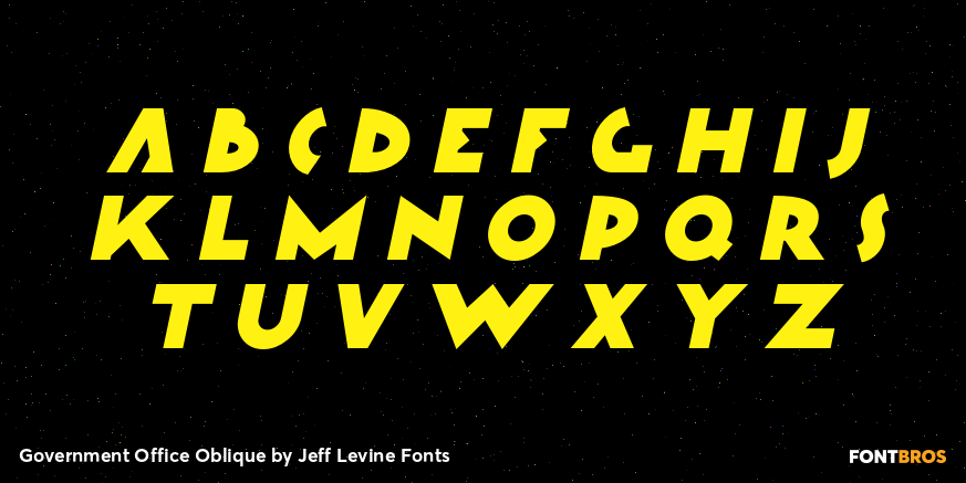 Government Office Oblique Font Style by Jeff Levine Fonts | Font Bros
