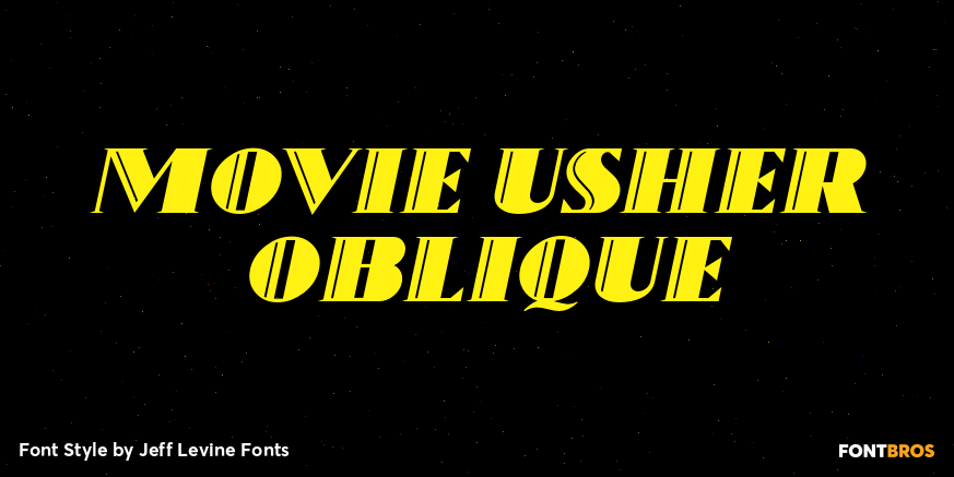 Movie Usher Oblique Font Style by Jeff Levine Fonts | Font Bros