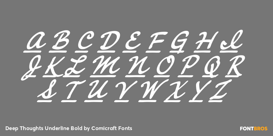 Deep Thoughts Underline Bold Font Style by Comicraft Fonts | Font Bros