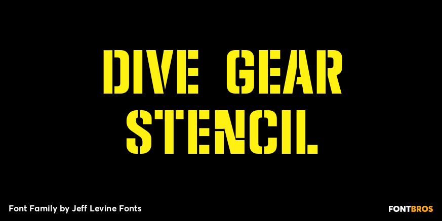 Dive Gear Stencil Font Family by Jeff Levine Fonts | Font Bros