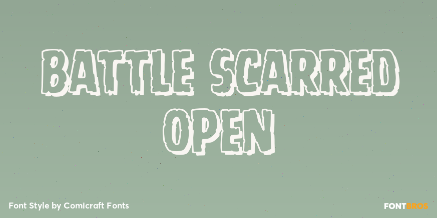 Battle Scarred Open Font Style by Comicraft Fonts | Font Bros